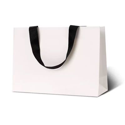 Intaglio Printed Paper Carrier Bags Reinforced Paper White